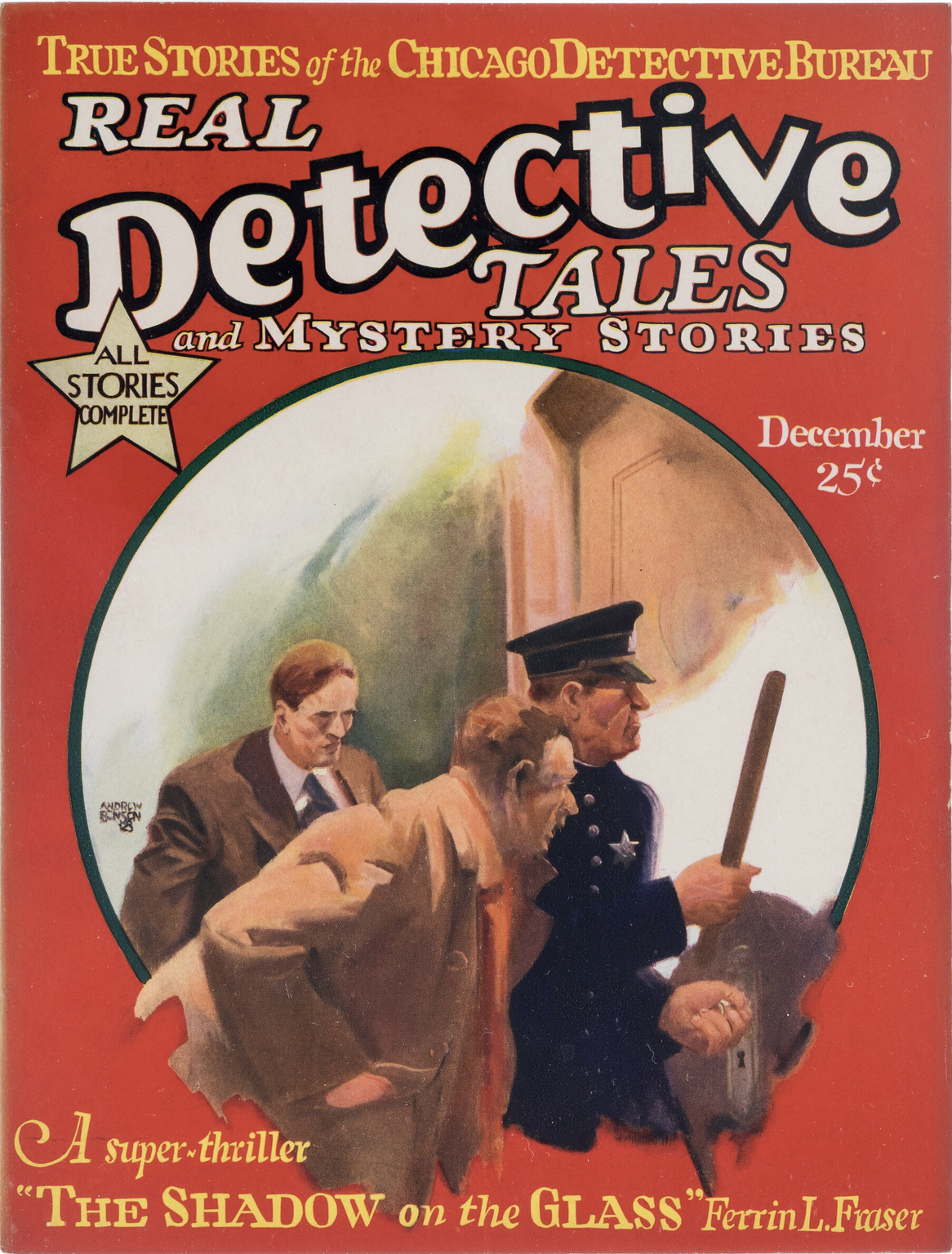 December 1928 issue ~ cover art by Andrew Bensen – SMB Noir